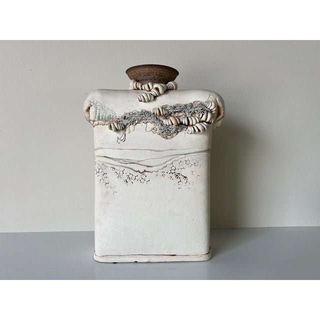 1980's Organic Modern Hand Sculpted Studio Pottery Vase | Chairish