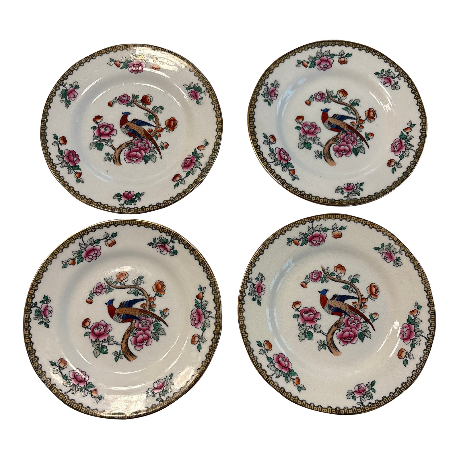 Early 20th Century F. Winkle & Co Whieldon Ware Pheasant Fruit Saucer ...