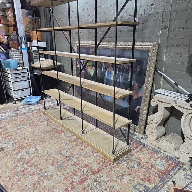Restoration Hardware Metal & Wood Bookshelf – Industrial Open Shelving ...