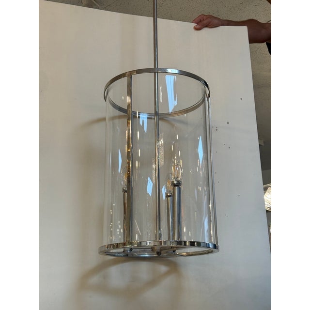 Urban Electric Altamont Open Nickel + Glass Pendant | Chairish