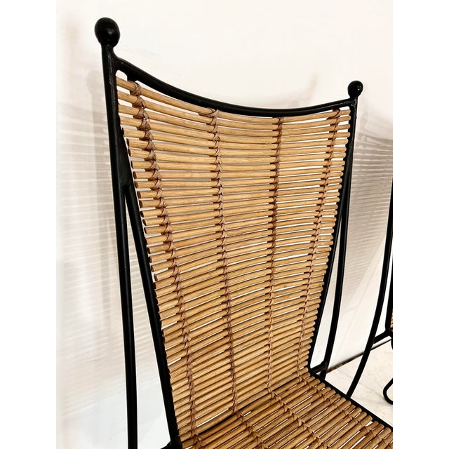 Vintage Wrought Iron Rattan Pipsan Saarinen Swanson Ficks Reed Chairs ...