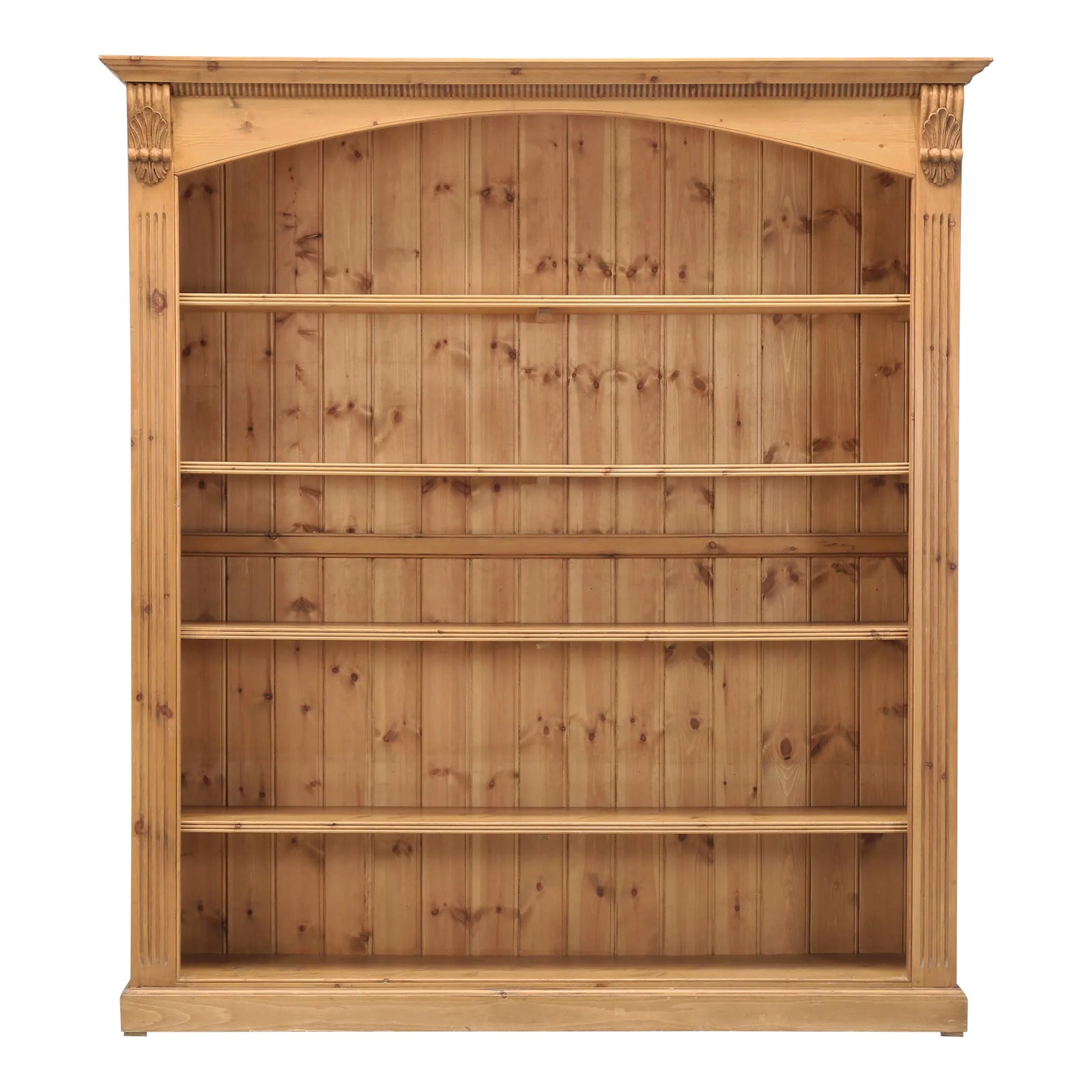 English Pine Bookcase Exceptionally Wide, Traditional Beeswax Finish by ...