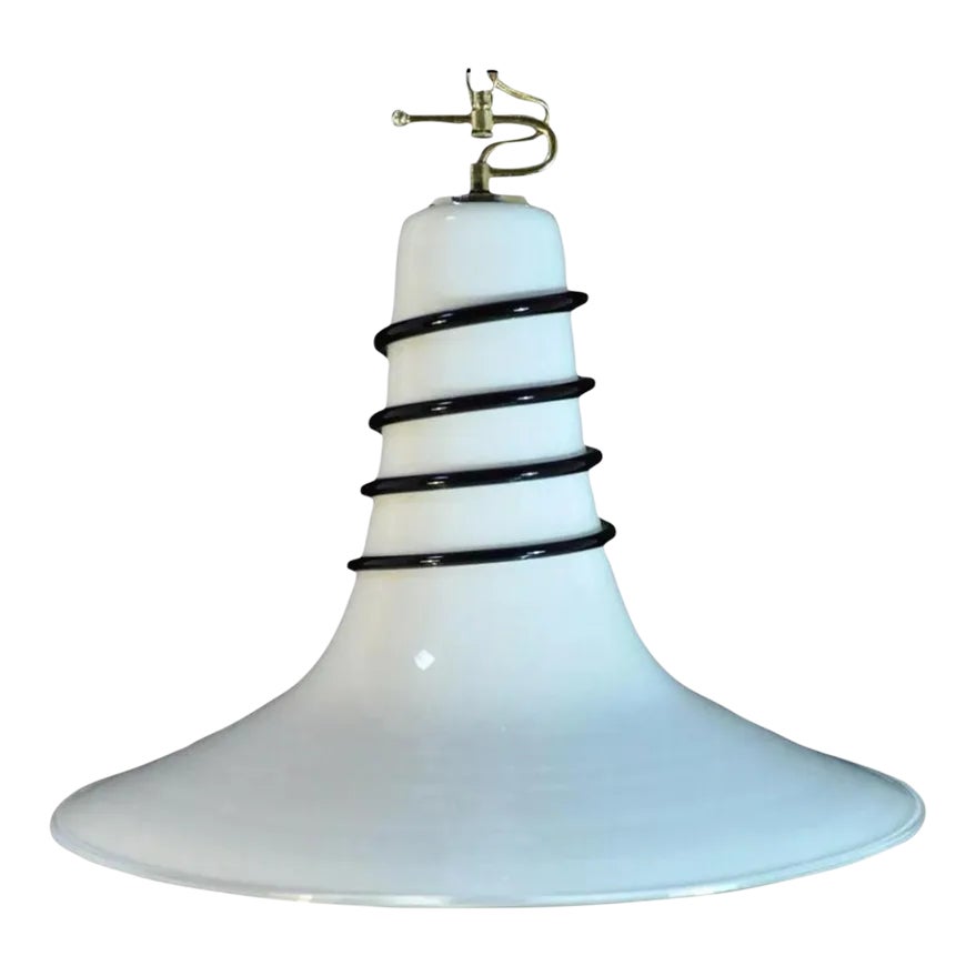 Vintage Mid-Century Modern Murano Blown Glass Bell Pendant Light ...