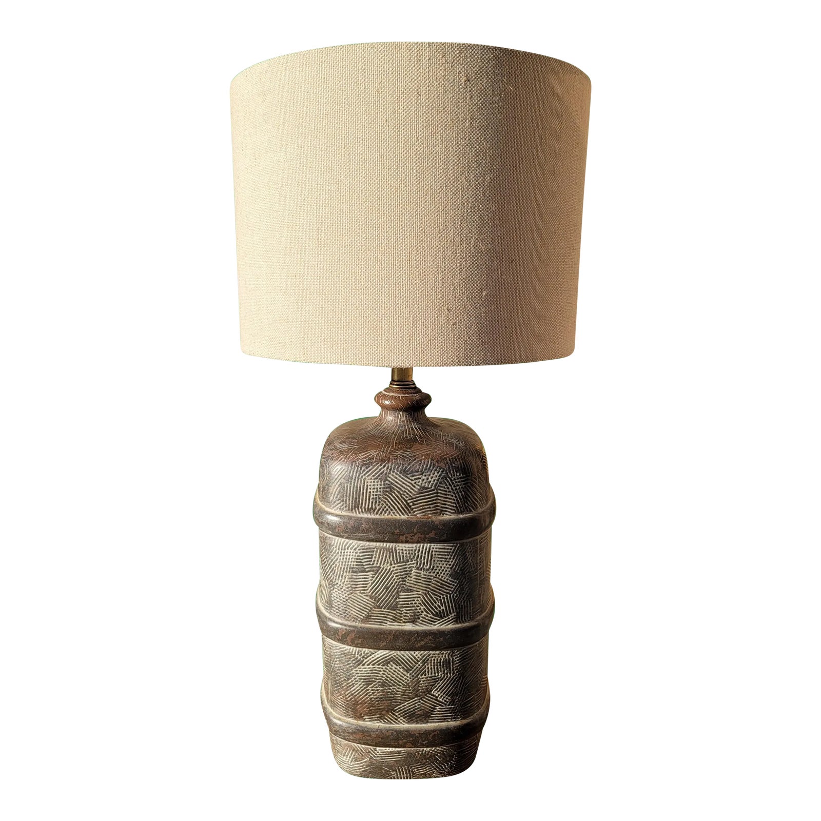 Mid 20th Century Southwest Rustic Ceramic Table Lamp | Chairish