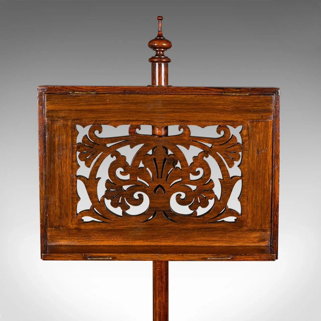 1880s Tall Antique Victorian Oak Music Stand | Chairish
