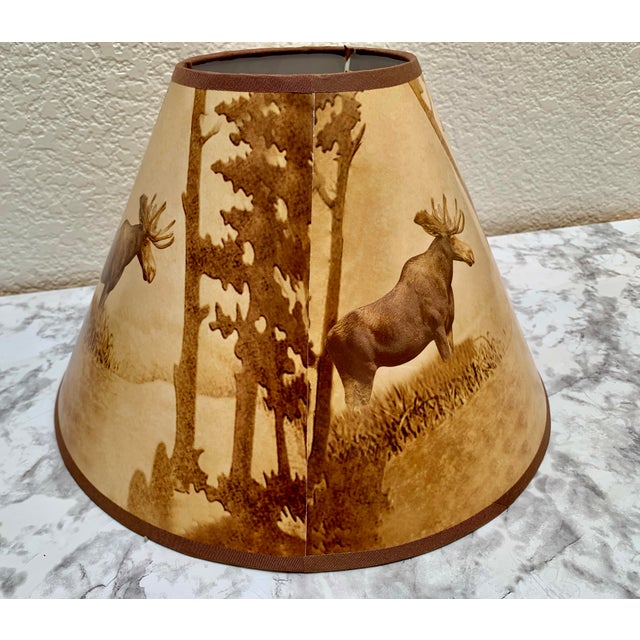 Vintage Americana Wildlife Moose Lampshade | Chairish