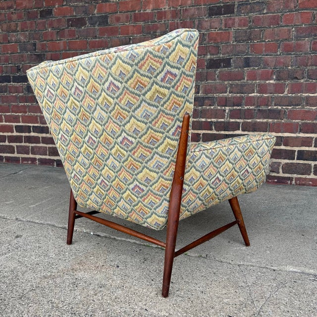 Outstanding Mid Century Modern Wing Back Lounge Chair and Ottoman ...