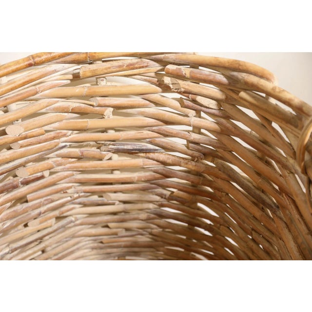 Vintage French Rustic Large Wicker Woven Log Basket Country House ...