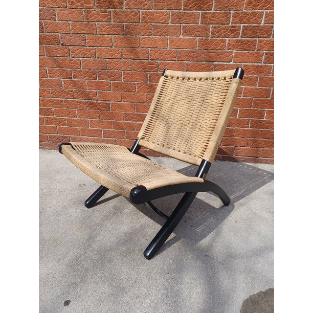 1960's Folding Rope Wrapped Lounge Chair | Chairish