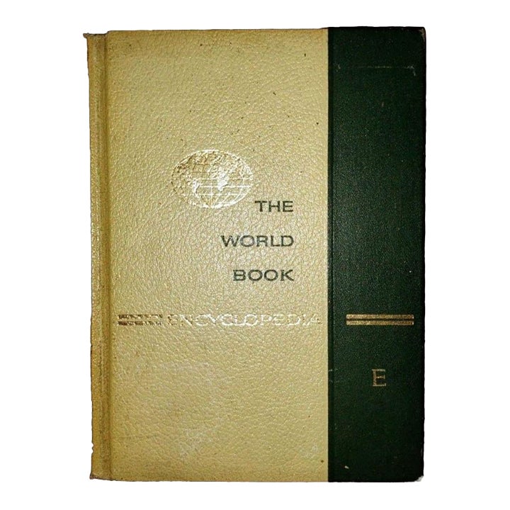 Vintage 1980s World Book Encyclopedia "E" – Navy & Off-White Library ...