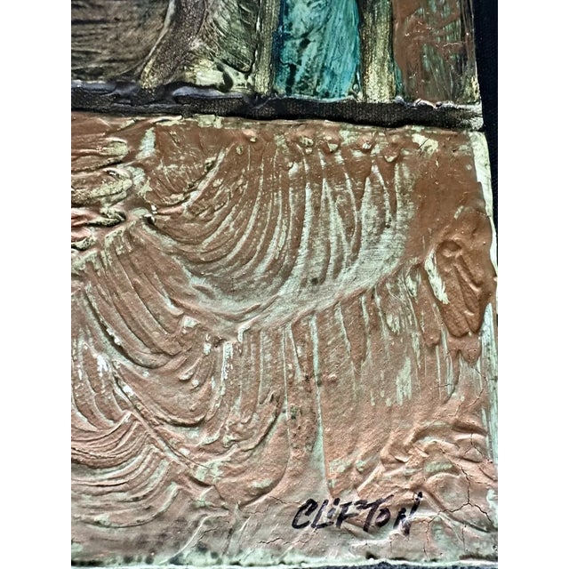 1970s Clifton Geometric Abstract Impressionist Oil Painting, 62x48 ...