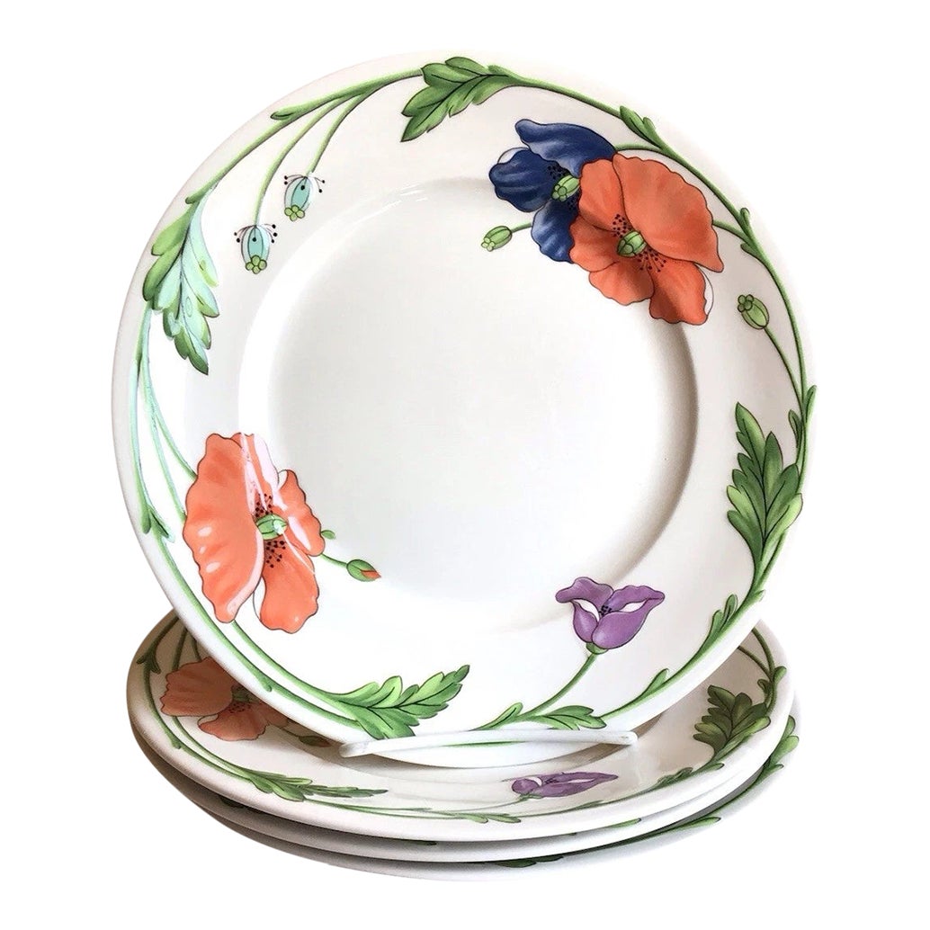 Late 20th Century VTG Lot of 4 Villeroy & Boch Amapola Germany Embossed ...