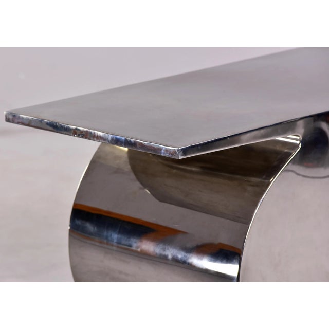 Vintage French Inox Steel Sculptural Console | Chairish