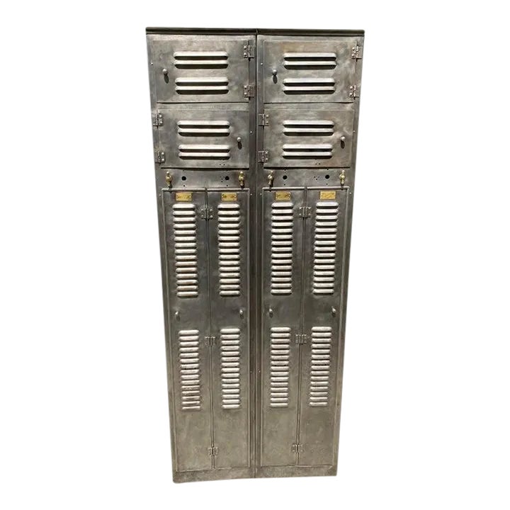1920s Industrial Brushed Steel Factory Lockers by Hart & Hutchinson Co ...