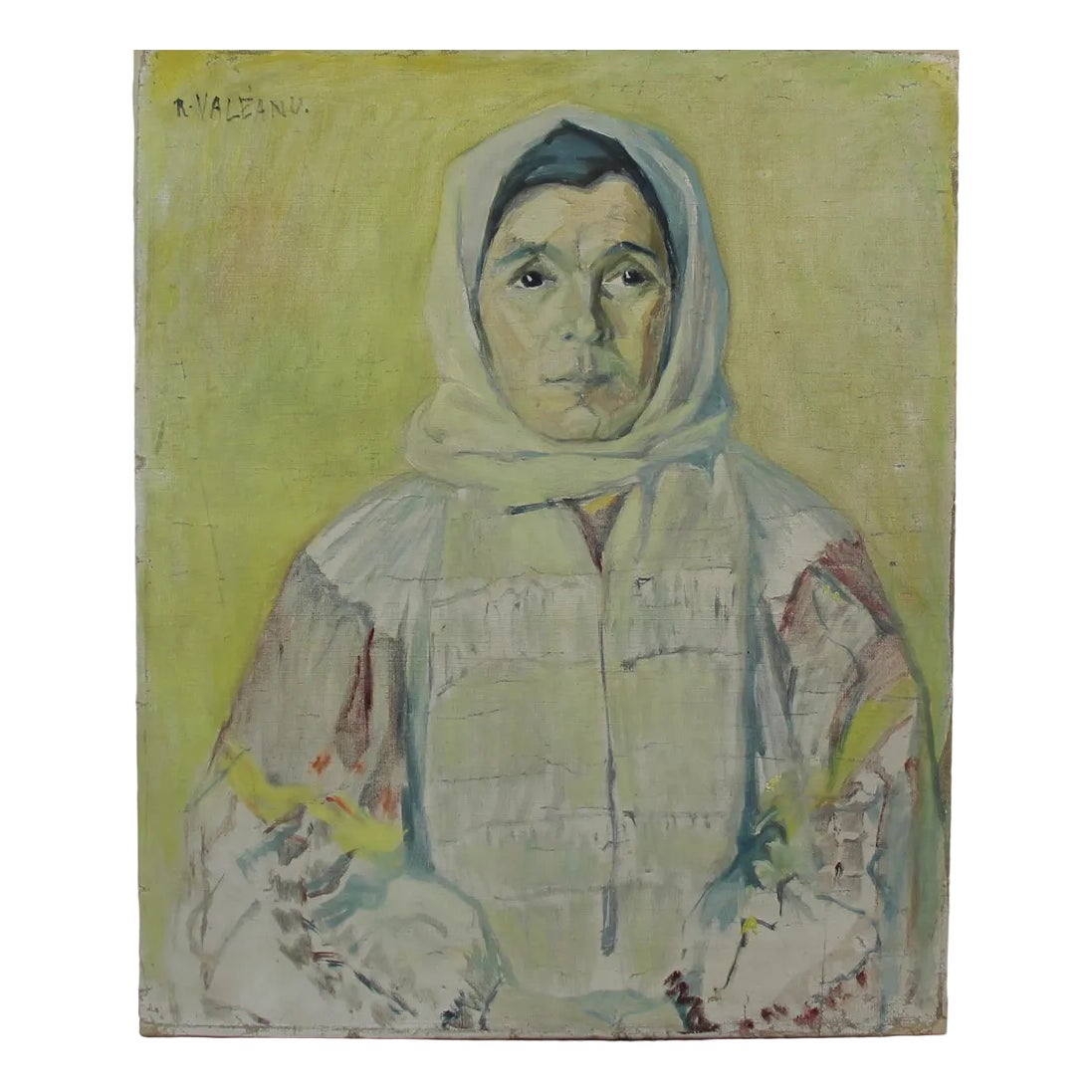 R. Valeanu, Portrait, 1920s, Oil on Canvas | Chairish