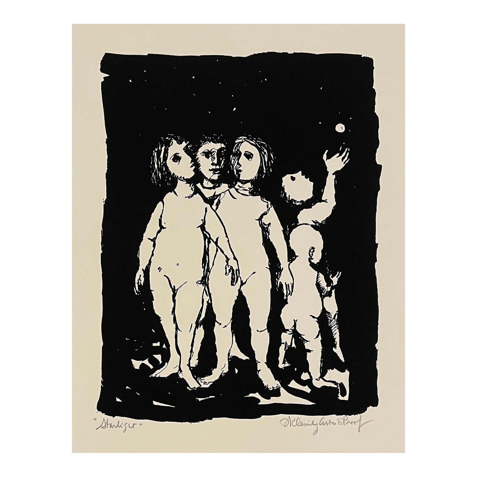 1966 Frank Kleinholz Starlight Serigraph | Chairish
