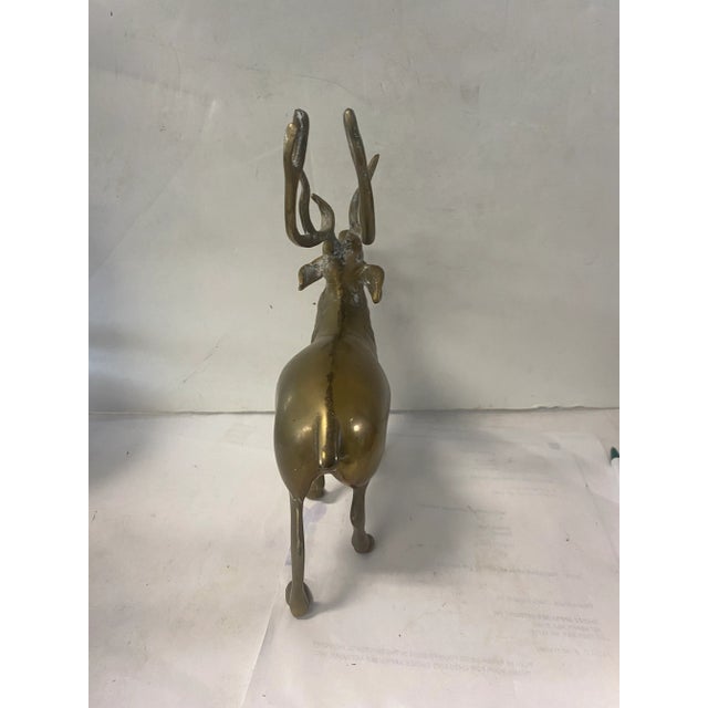 1980s Brass Reindeer Sculpture | Chairish