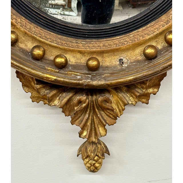 Antique Federal Style Gilt Gold Convex Wall / Console / Pier Mirror ...