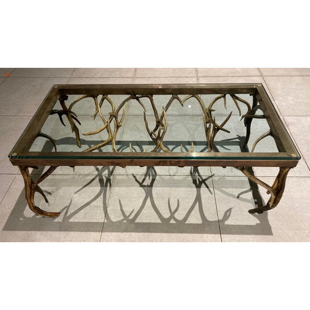 Modern Bronze Deer Antler Coffee Table Manner of Anthony Redmile | Chairish