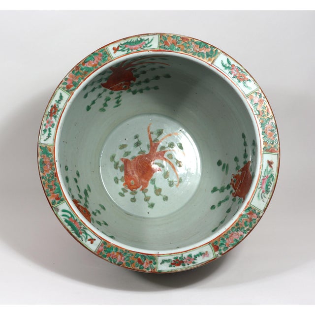 Antique Chinese Export Porcelain Rose Medallion Fish Bowl or Jardinière ...