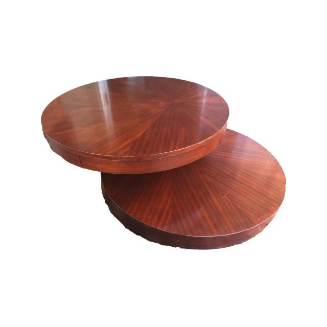 Round Wooden Rotating Coffee Table | Chairish