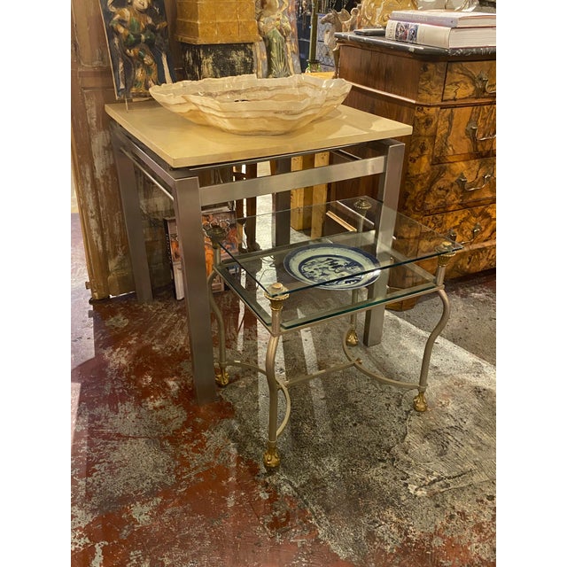 Mid 20th Century Maison Jansen Glass Top Side Tables - a Pair | Chairish