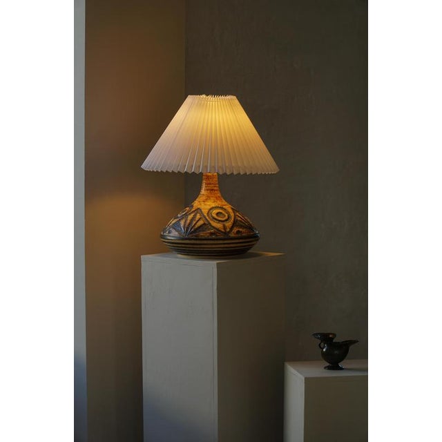 Danish Modern Stoneware Model 3073 Table Lamp attributed to Søholm ...