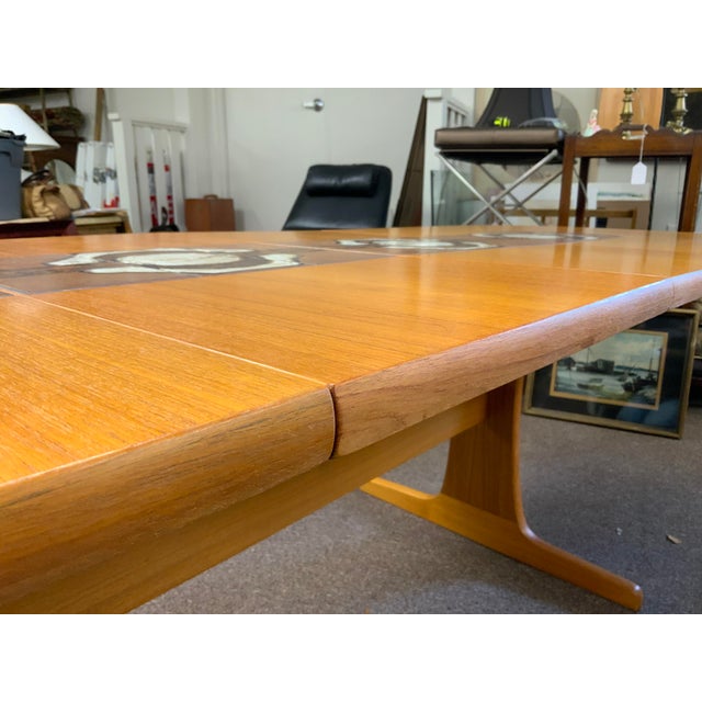 1970s Mid Century Danish Teak Tile Inlay Dining Table by Gangso Mobler ...