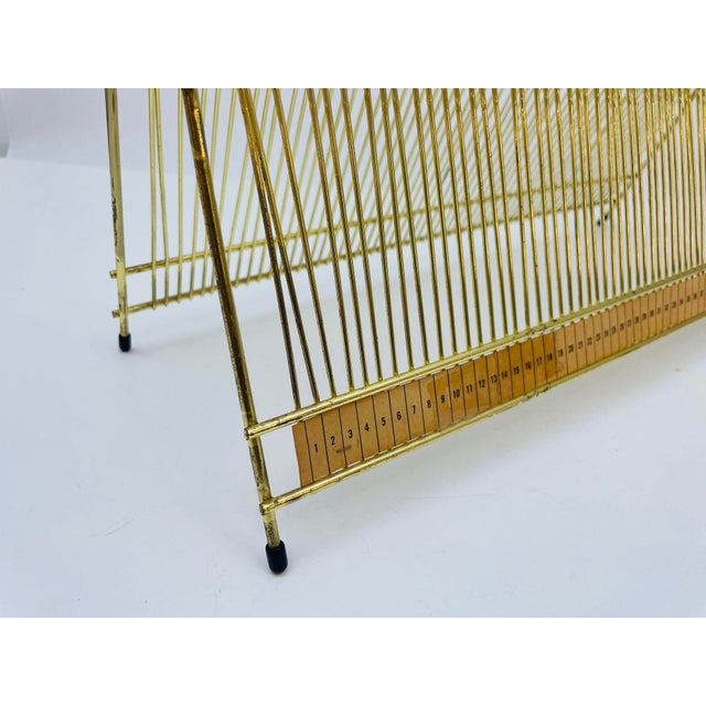 Vintage Wire Brass Record Rack Vinyl Record Storage 1950's | Chairish