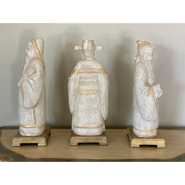 Three 20th Century Chinese Fu Lu Shou Stellar Gods Statues Fulushou ...