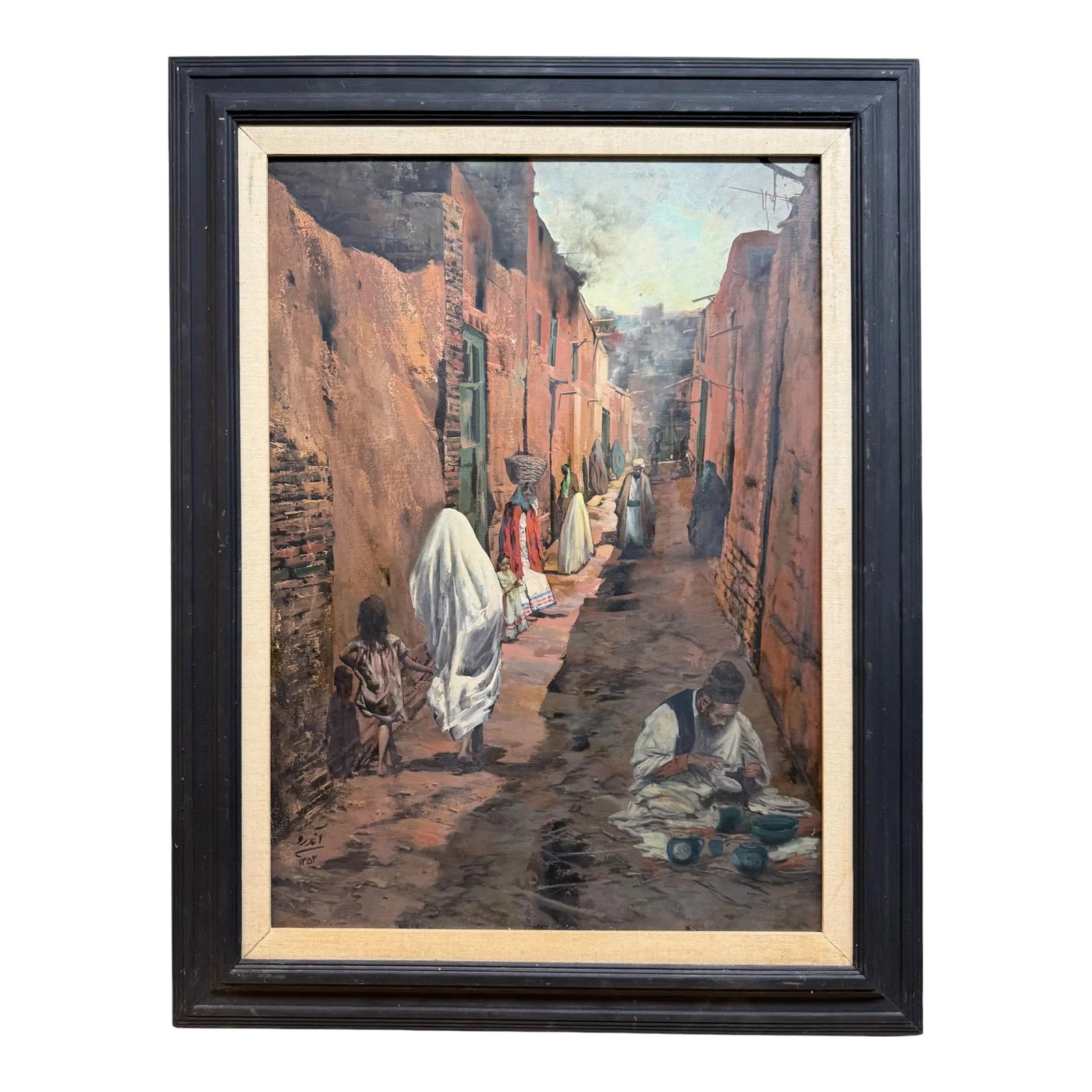 An Attractive Persian Oil on Canvas Painting of Street View by Andro ...