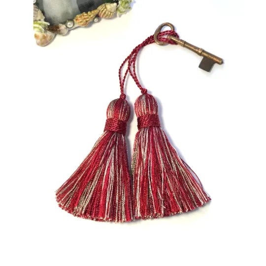 Petite Red Tassels - a Pair | Chairish