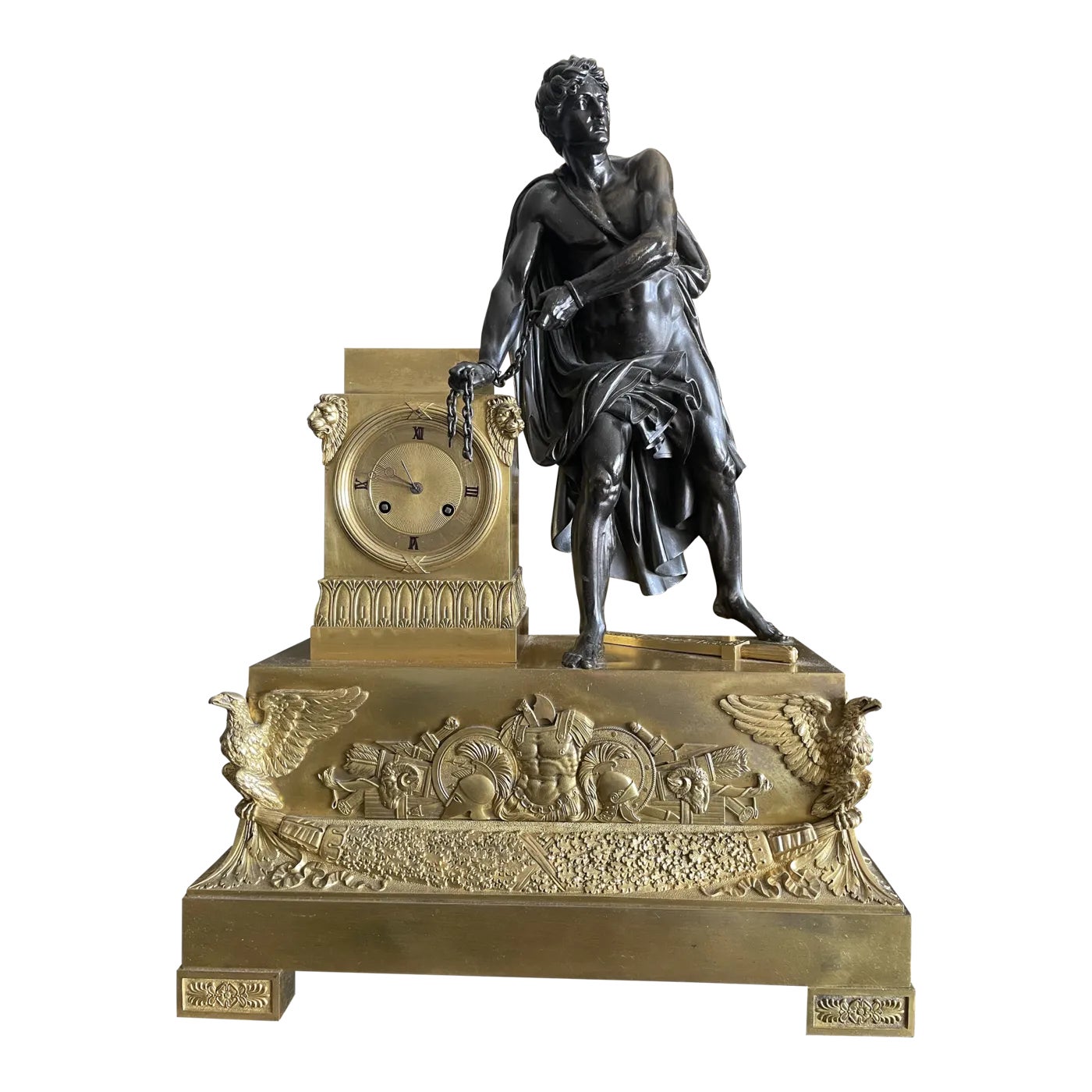 French Monumental Sized Empire Mantel Clock Circa 1800 | Chairish