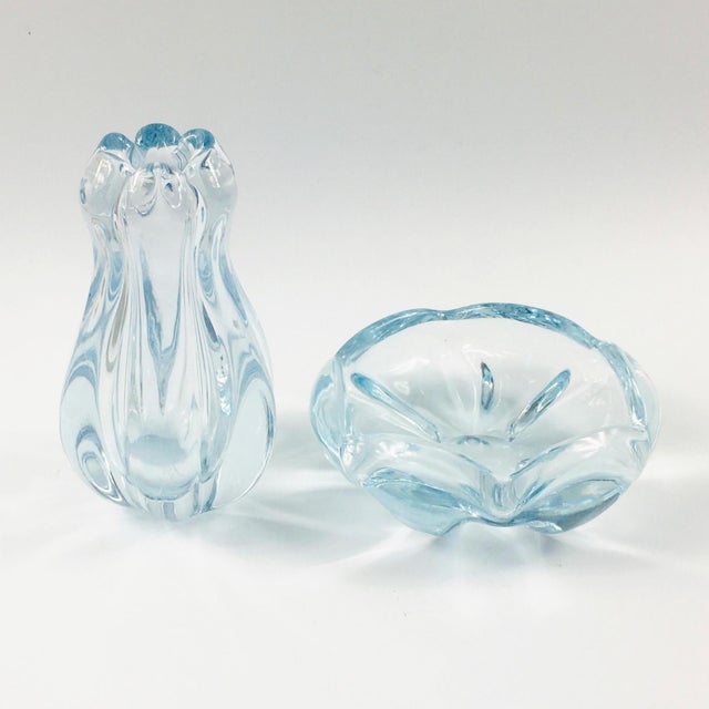 Scandinavian Stella Polaris Crystal Vase & Bowl by Vicke Lindstrand for ...