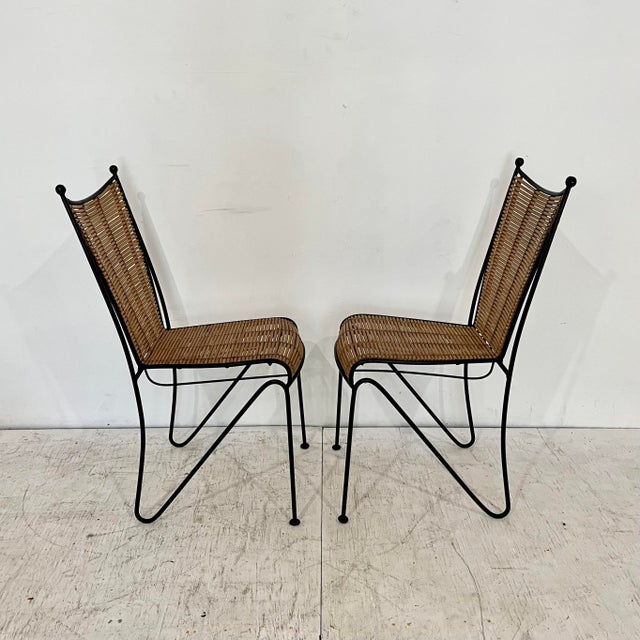 Vintage Wrought Iron Rattan Pipsan Saarinen Swanson Ficks Reed Chairs ...
