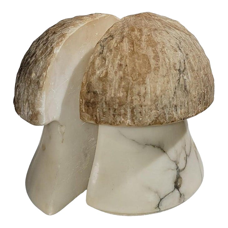 Early 20Thc Alabaster Mushroom Book Ends | Chairish