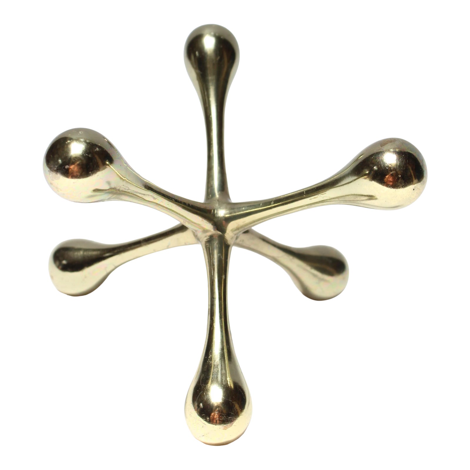 Modernist Brass Jacks / Jax Sculpture | Chairish