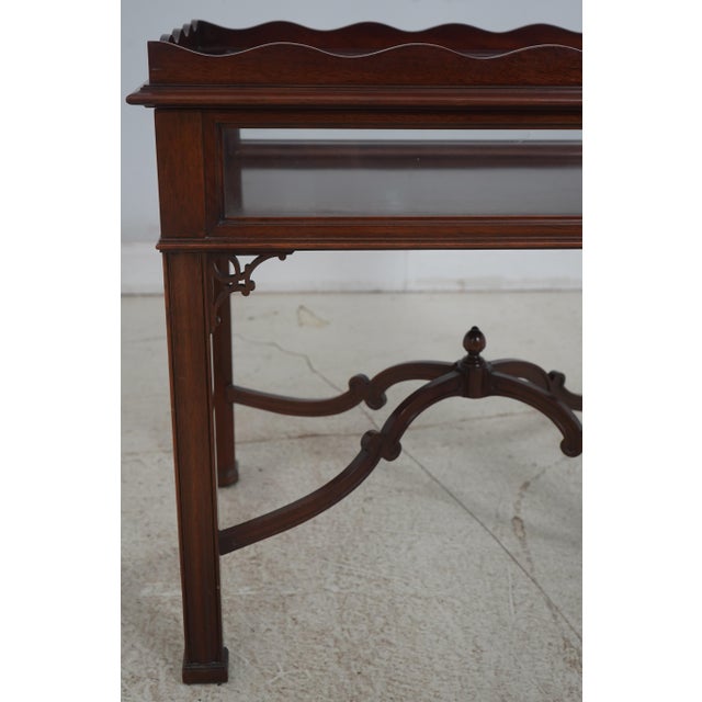 Chippendale Style Beveled Glass Top Vitrine Display Table | Chairish