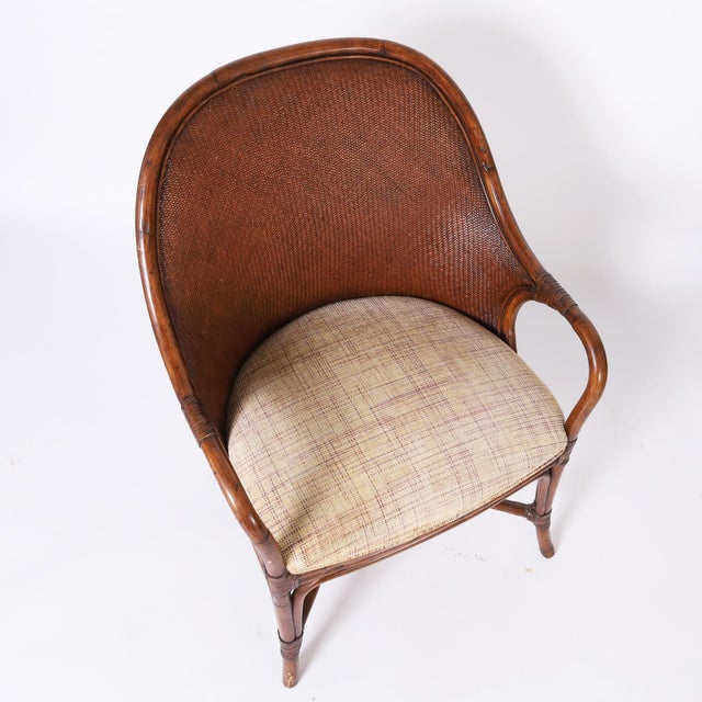 Pair of Vintage British Colonial Style Arm Chairs | Chairish