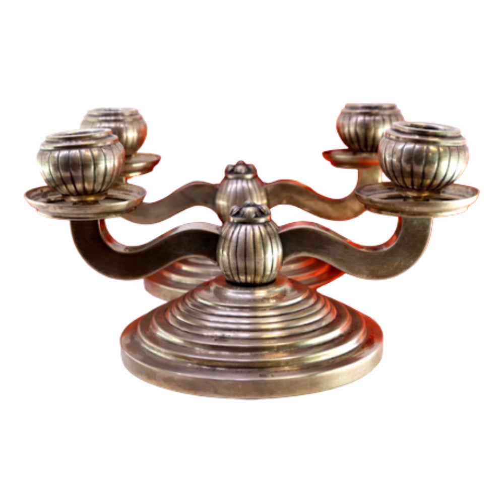 Low Two-Light Candelabras with Gradient Bases, Set of 2 | Chairish