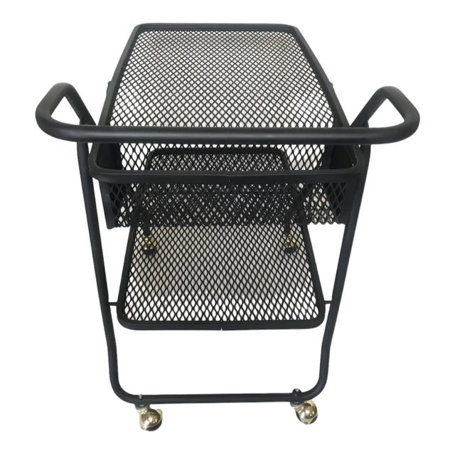 Mid-Century Metal Mesh Bar Cart | Chairish