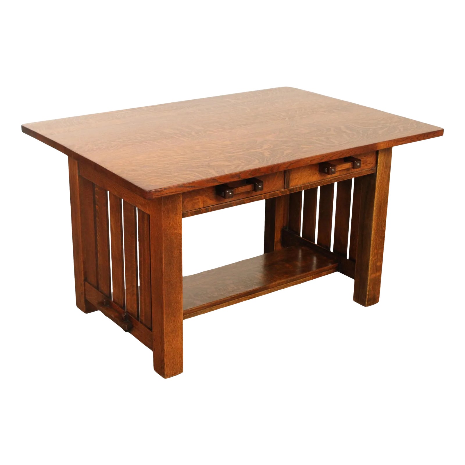 Limbert Antique Mission Oak Library Table | Chairish