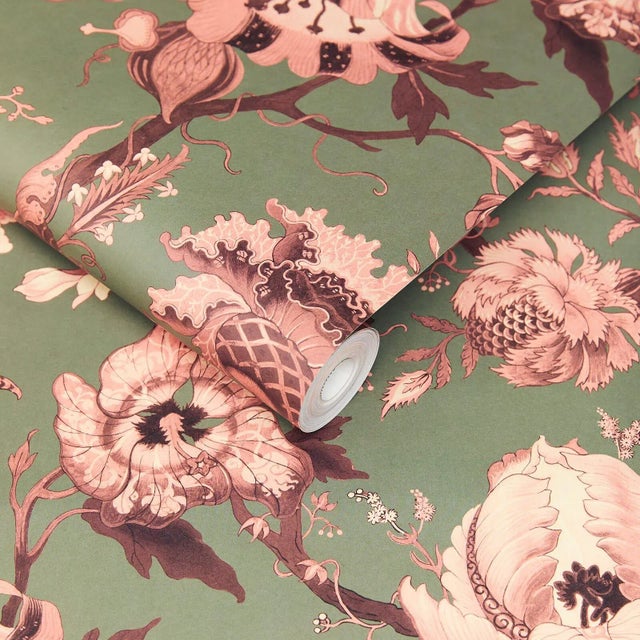 Artemis Wallpaper - Verdigris, Sample | Chairish