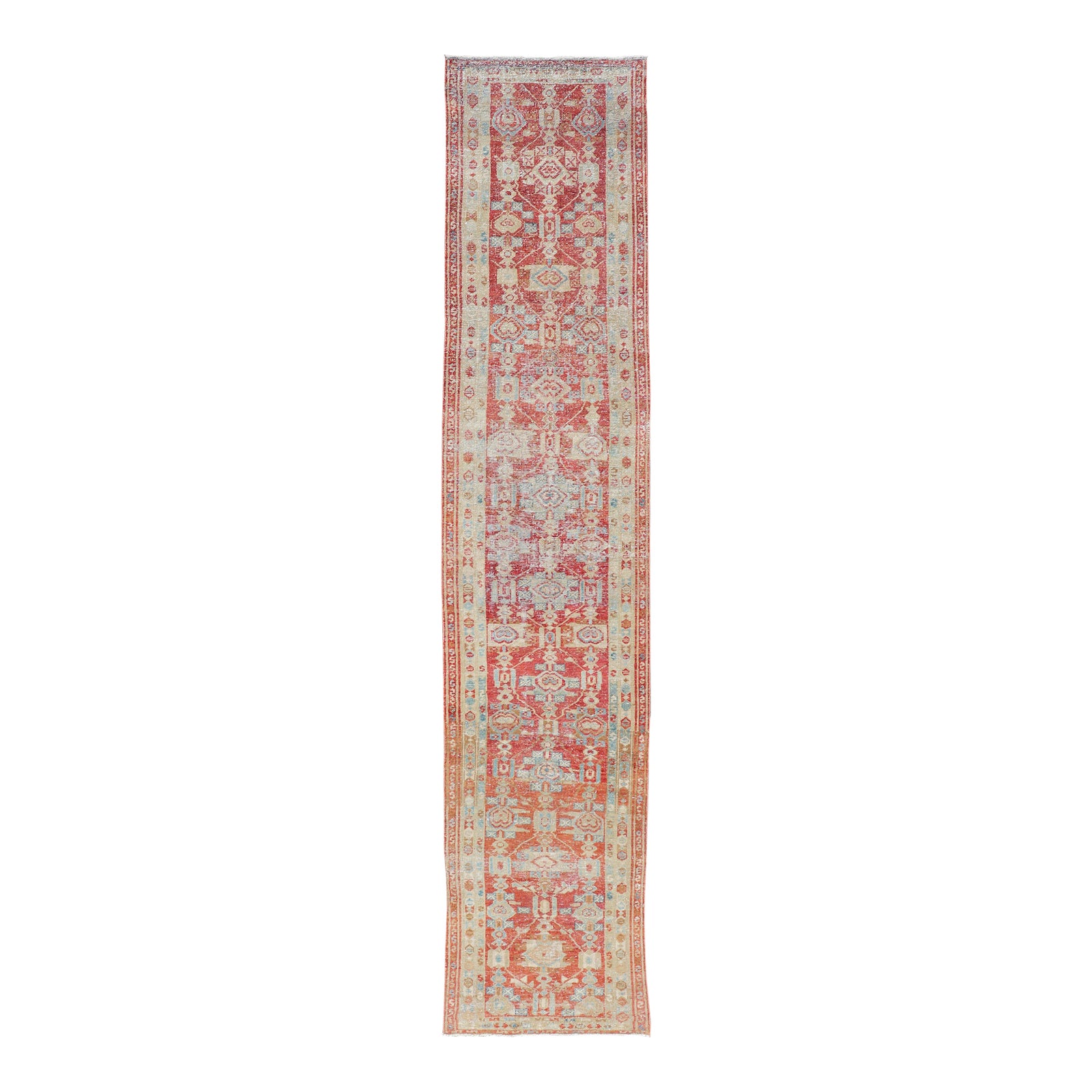 Antique 1910s Persian Heriz Runner With Rich Colors and Intricate ...