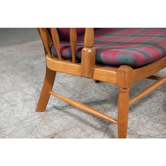 Danish 1950s Midcentury Country Style Wingback Armchair in Solid Oak ...