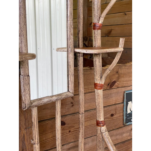 Palecek Farmhouse Coastal Faux Bamboo Wicker Hall Tree | Chairish