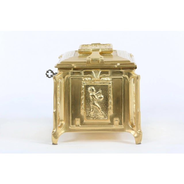 Gilt Dore Bronze Metal Footed Covered Box | Chairish