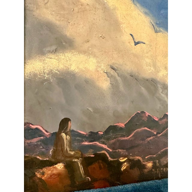 Mid 20th Century “Contemplative Girl“ Abstract Impressionist Original ...