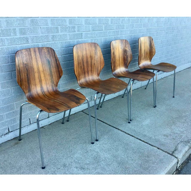Mid 20th Century Rosewood City Chairs and Adjustable Table by Oyvind Iversen for Westnofa - Set ...