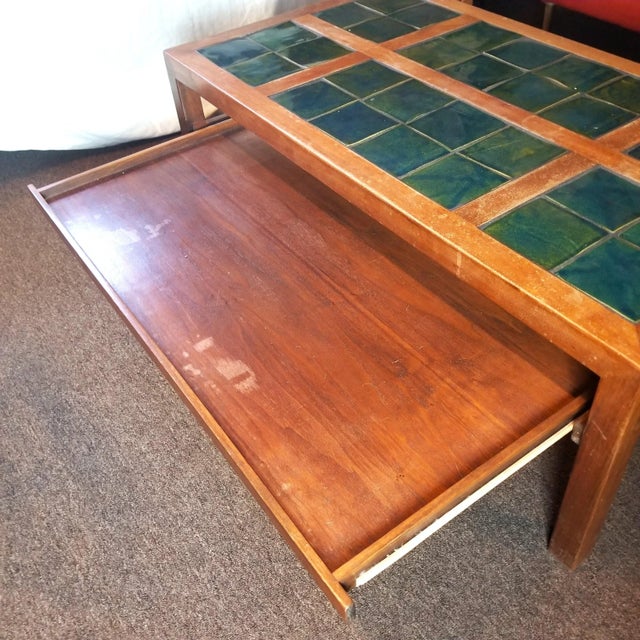 1990s Vintage Custom-Built Coffee Table With Handmade Ceramic Tiles and ...